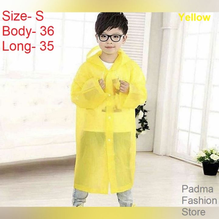 PVC - Polyester Raincoat For baby or Kids ( Boy or Girl )- Yellow ...