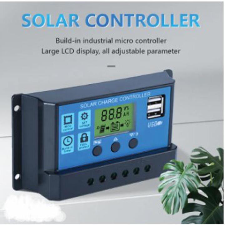 Solar Charge Controller 12V 24V Solar Panel Lcd Display Digital PWM ...