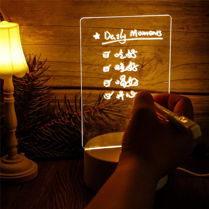Creative Led Night Light Note Board Rewritable Message Board with LED ...