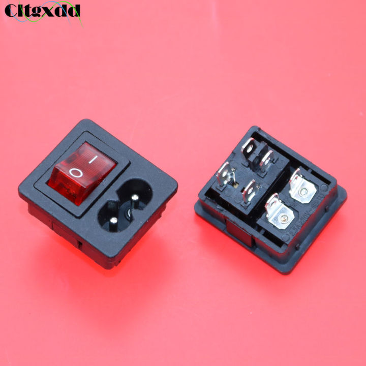 cltgxdd AC 2.5A 250V IEC 320 C8 Power Cord Inlet Socket receptacle With ...