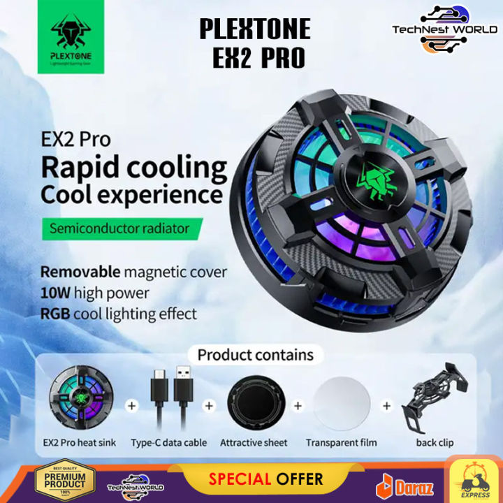 Plextone EX2 Pro RGB Magnetic Radiator Phone Cooler Gaming Cooler For ...