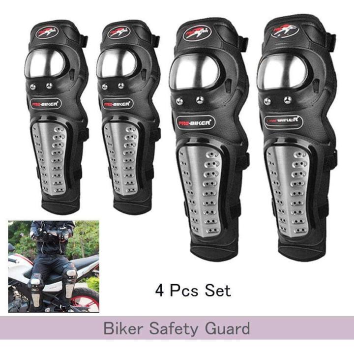 Pro biker Safty Guard knee Guard And elbow Guard 4ps set | Daraz.com.bd