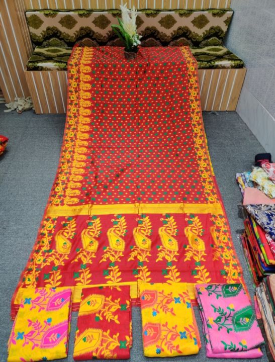 Exclusive Women Half Silk jamdani Saree Combo Fashionable Trendy Tangail Saree for Women | Daraz ...