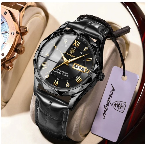 POEDAGAR Mens Quartz Watches Waterproof Luminous Dial Men Fashionable ...