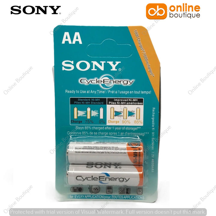 SONY AA (2-in-1 AA) Rechargeable Battery / Double A Battery, Cycle ...