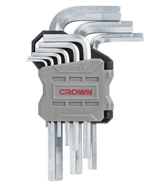 CROWN 9pcs Short Hex Key Set ( 1,5mm, 2mm, 2,5mm, 3mm, 4mm, 5mm, 6mm ...