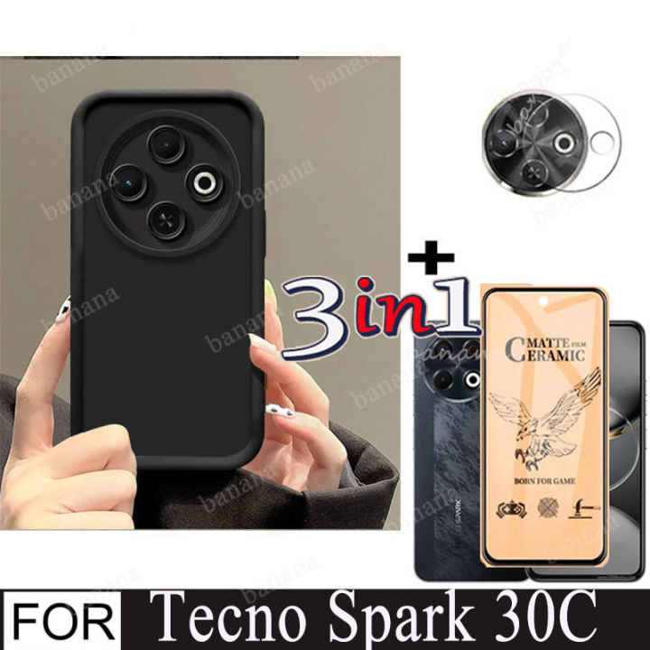 3in1 Tecno Spark 30C Case Full Package Matte Anti Drop Soft Silicone ...