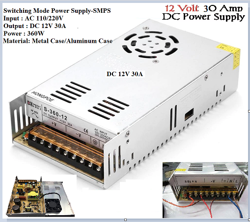 Swiching Mode Power Supply SMPS AC to DC 12 Volt 30 AMP 360W High ...
