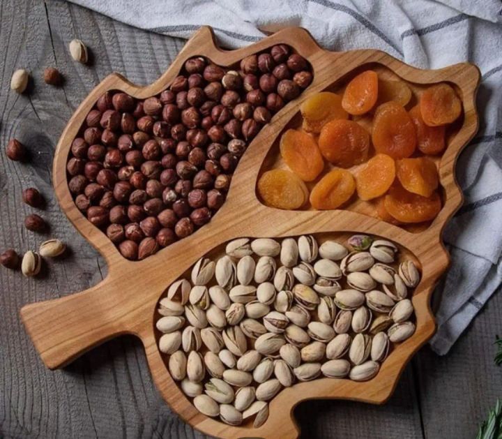 3-Compartment Food Storage Tray Dried Food Snack Plate Serving Platter ...