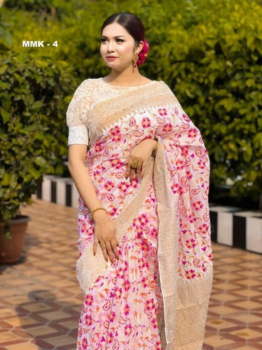 FULLY DESIGNED SCREEN PRINT SAREE | Daraz.com.bd