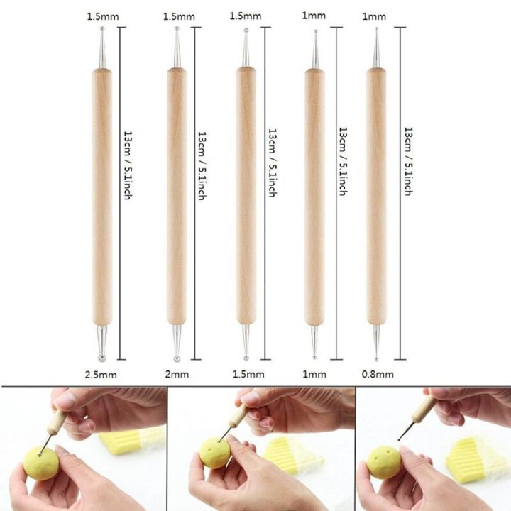 5Pcs Polymer Modeling Clay Sculpting Tools, Ball Stylus, Creasing Pen ...