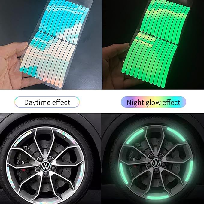 Jiyatech Reflective Wheel Rim Stripe Decal Sticker for car and Bike ...