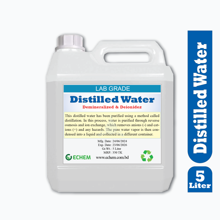 Lab Grade Distilled Water 5 Liter Can | Daraz.com.bd