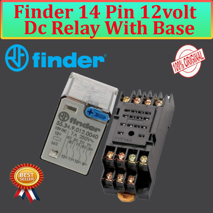 Finder Dc 12Volt 5A Coil 14 Pin Power DPDT Electromagnetic General ...
