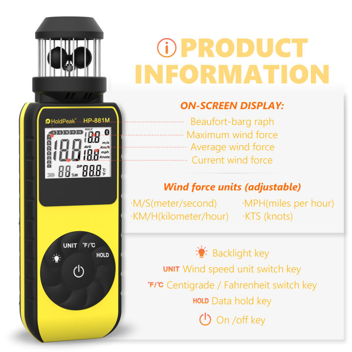 HP-881M Handheld Cup Anemometer | Daraz.com.bd