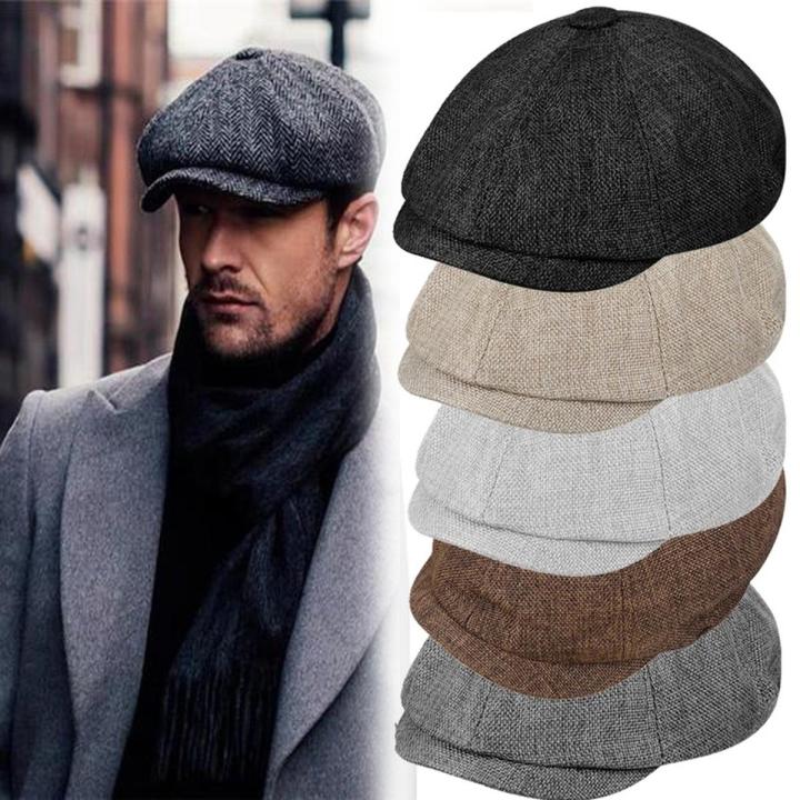 Stripe Beret Hat British Style Classic Retro Newsboy Hats -for Men and ...