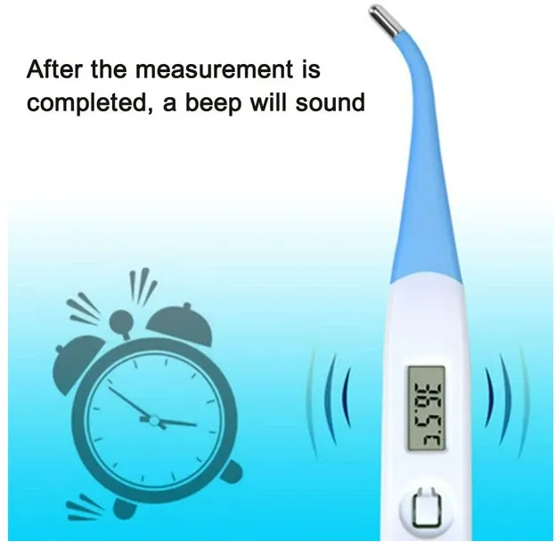Digital Underarm Thermometer, Celsius and Fahrenheit Display, Soft Tip ...