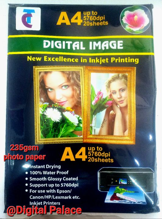 TC Digital High Glossy photo paper A4 235gsm 1packet 20 sheet | Daraz ...