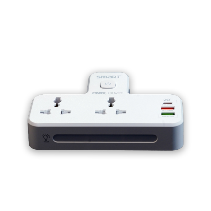 SMART SEE-MP23L 2-Outlet Portable Extension Power Socket with USB Fast ...