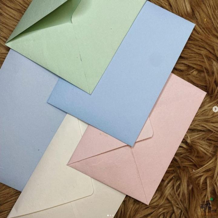 Pastel Coloured Envelopes - 5 pieces - 7" x 5" - Matte Textured Paper ...