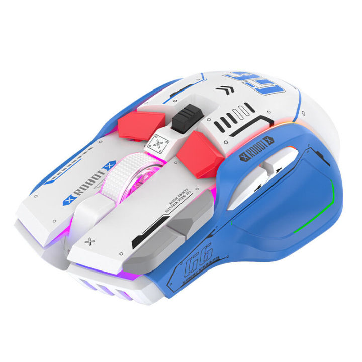 HXSJ G6 wireless game mouse RGB three mode - White | Daraz.com.bd