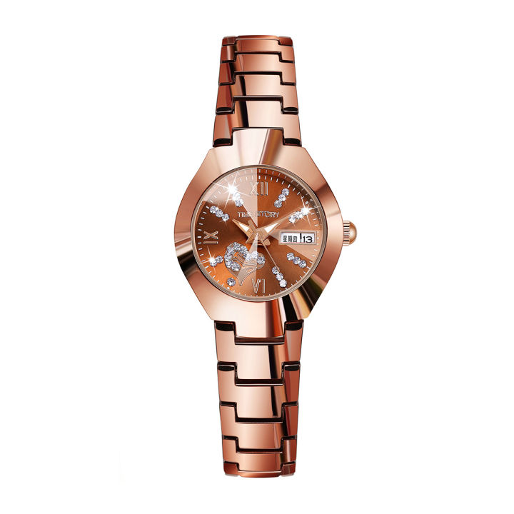 LouisWill Ladies Watch Fashion Quartz Watch Diamond Watches Steel Strap ...