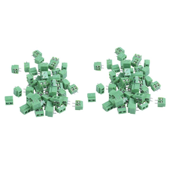 100 Pieces 2 Pin 5 mm Pinch PCB Mount Screw Terminal Block Connector 300V 10A (Green) | Daraz.com.bd