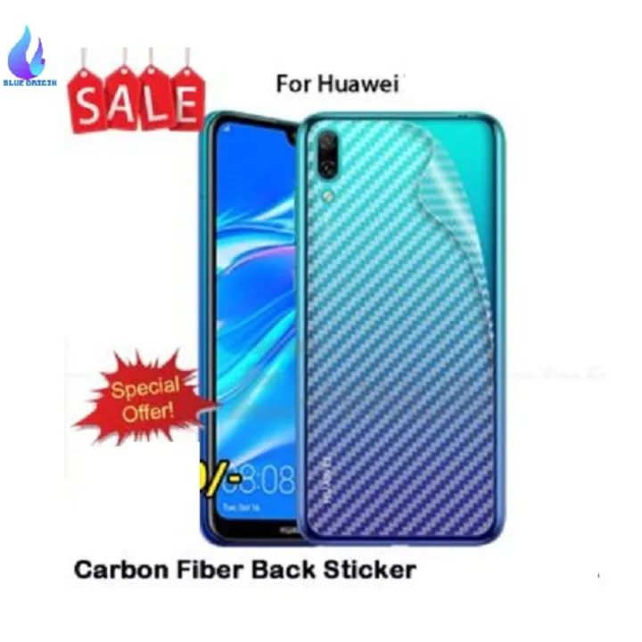 Huawei y7 Pro 2019 Carbon Fiber Textured Back Screen Sticker | Daraz.com.bd