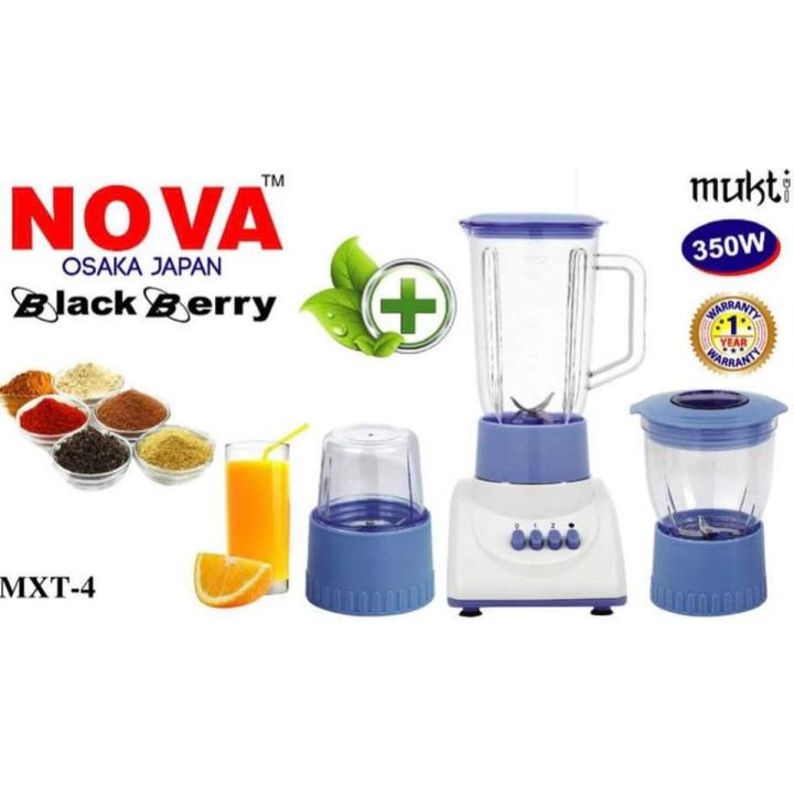 NOVA osaka japan BLENDER, Mixer grinder & JUICER MXT4 (3 IN 1) 350w ...