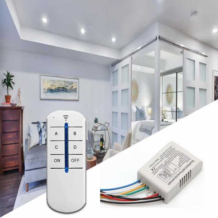 Smart 4-Way 220V Digital Light Switch with RF Remote Control - Wireless ...