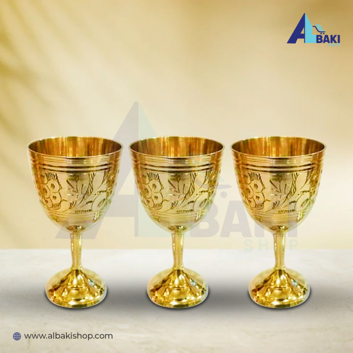 Jusi glass,Pitol jusi glass,brass made glass 3 pcs | Daraz.com.bd