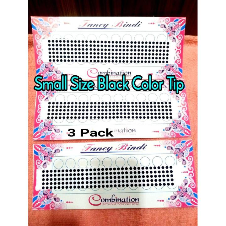 Fashionable Round Black Small Size Bindi/ Tip -3 Packet | Daraz.com.bd