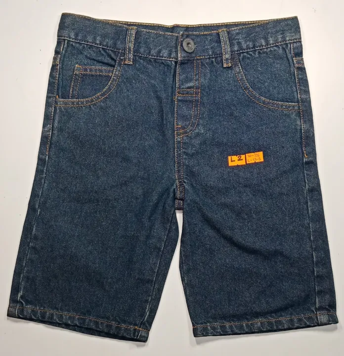 Black stone washed thin, light weight jeans half pant for boys. (waist ...