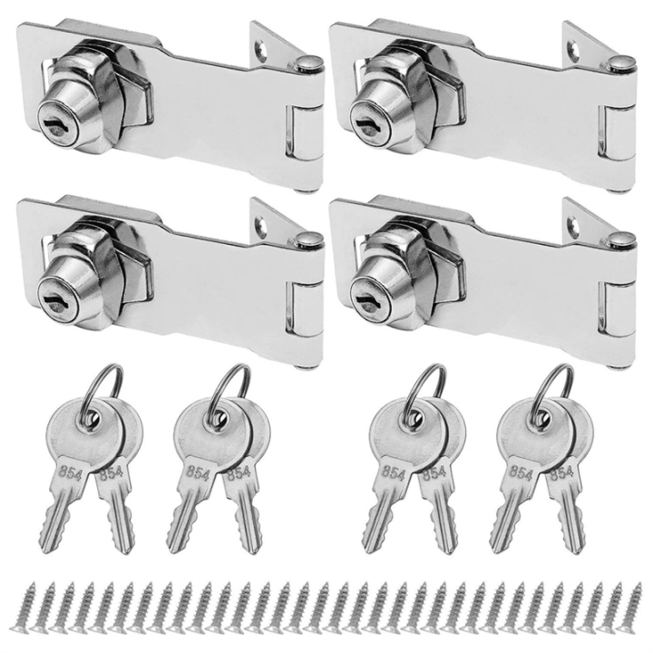 Keyed Hasp Latch Lock Twist Knob Keyed Locking Hasp for Small Doors ...
