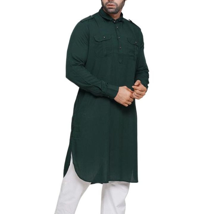 Deep green kabli panjabi for men | Kabli panjabi new collection fro men ...