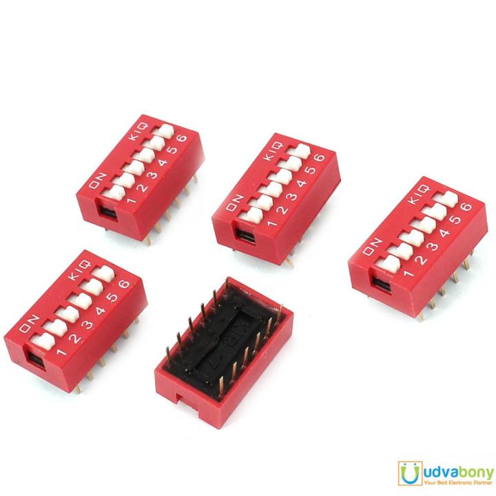2Pcs- DIP 6 Position DIP Switches 6 Position 2.54mm Pitch Horizontal ...