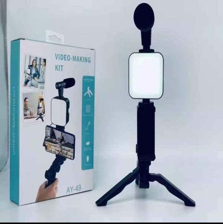 Remote Control Vlogging Video Making Kits Microphone LED Fill Light ...