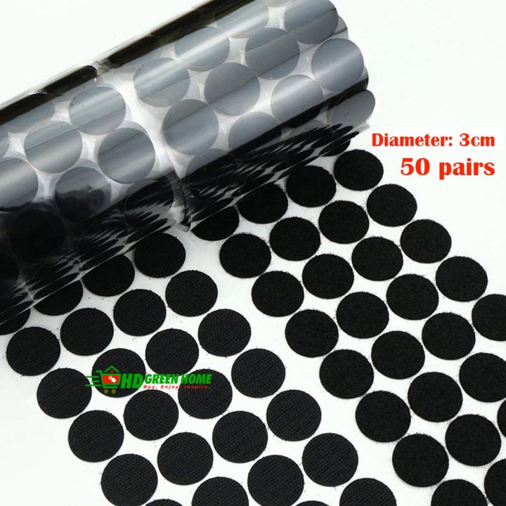 50 pairs x 3cm Round Self Adhesive Velcro Tape Hook and Loop Velcro Dot ...