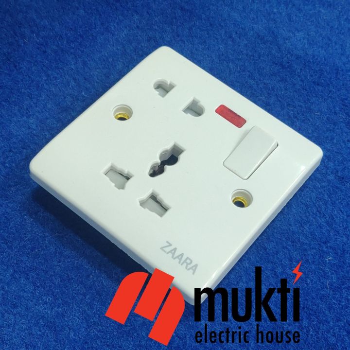 ZAARA 5 Pin Multi Function Socket with Neon Premium Caliber Switch 5Pin ...