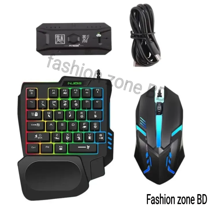 Bluetooth Gaming Keyboard Mouse Converter Combo Support For Android & IOS PC PUBG Mobile Game ...