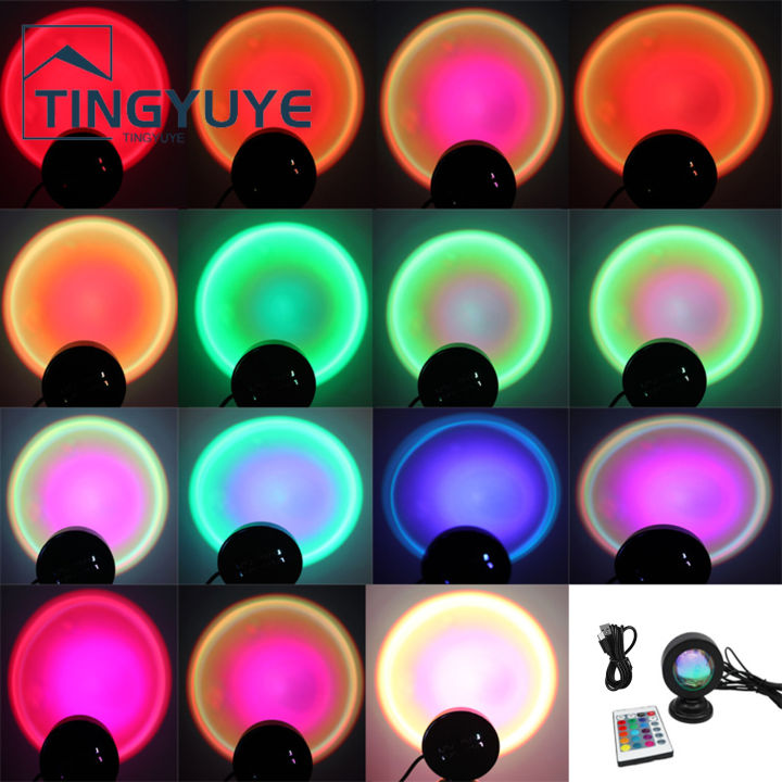 Sunset Lamp Projector Dreamy USB Powered Photo Props Wall Decoration ...