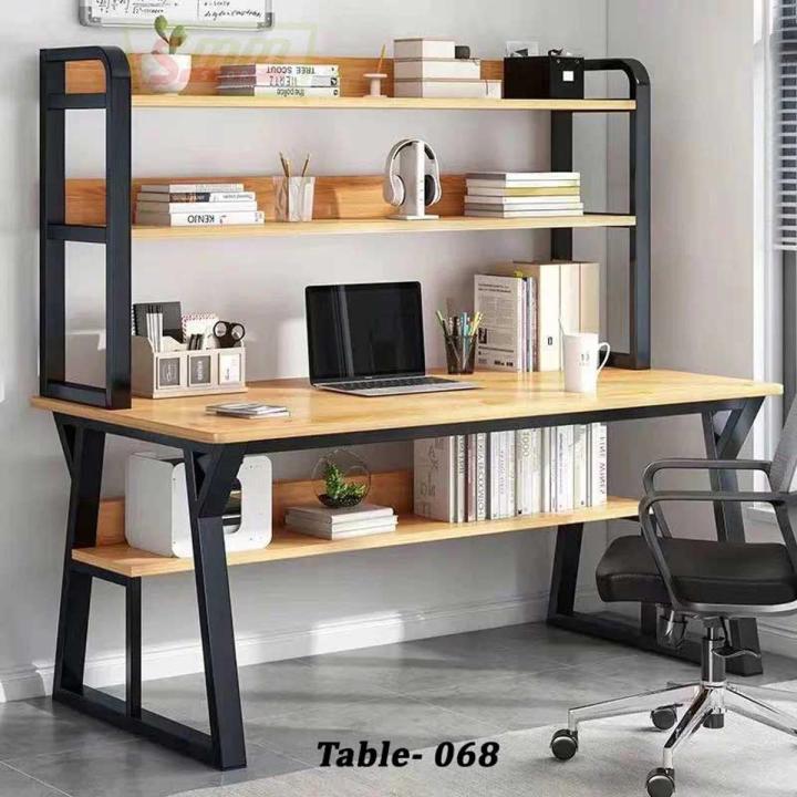 Modern Computer Desk Workstation Table With Bookshelf T068 | Daraz.com.bd