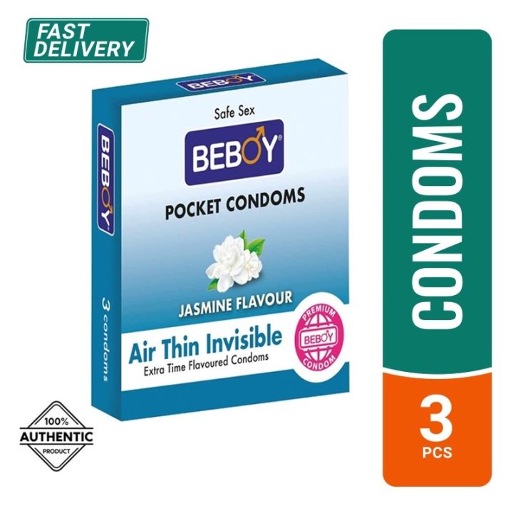 Beboy Extra Time Air Thin Invisible Condom - (Jasmine Flavour) 3x1Pack ...