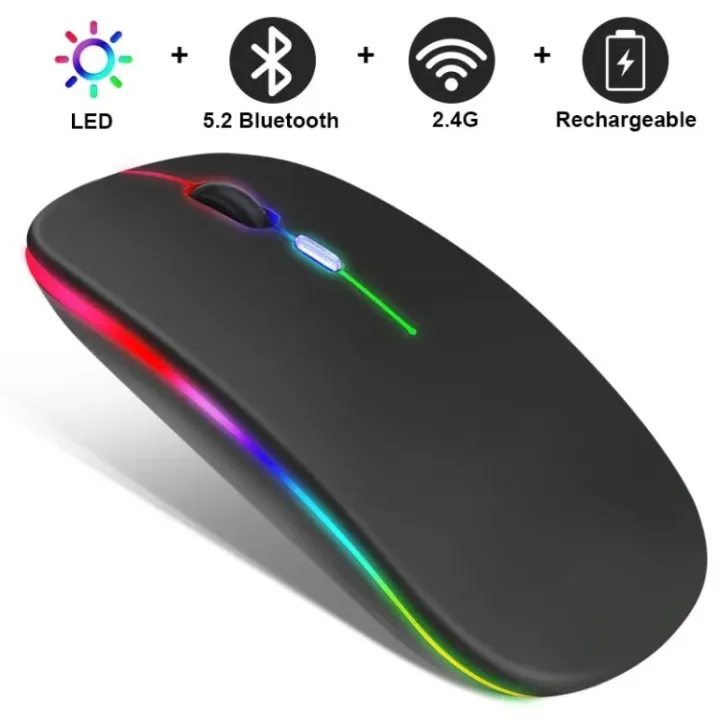Rechargeable Wireless Optical Mouse, Wireless Computer Gamer 2.4GHz ...