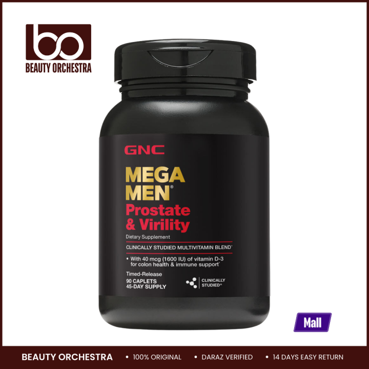 GNC Mega Men Prostate & Virility Multivitamin - 90 Caplets | Daraz.com.bd