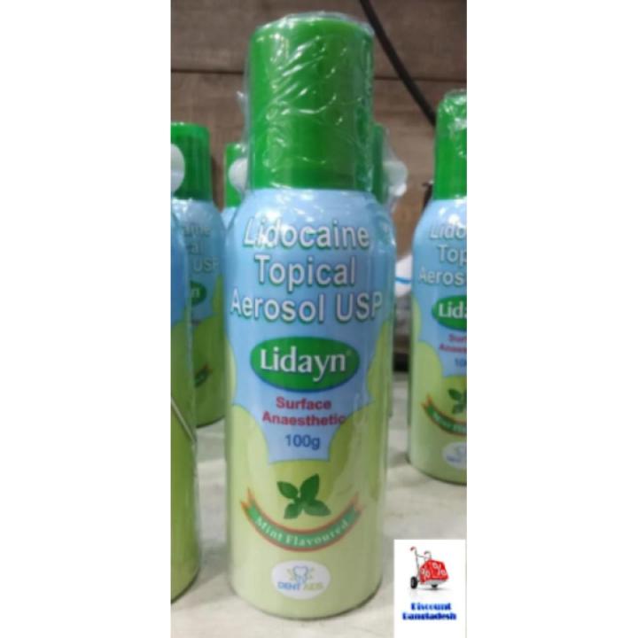 Lidayn Topical Aerosol Spray Lidayn Surface Anesthetic 100g For Dental ...
