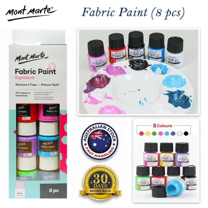 Mont Marte Fabric Paint Set 8pce x 20ml | Daraz.com.bd