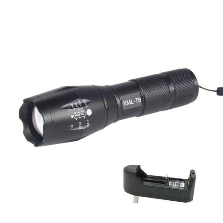 T6 LED Flashlight Torchlight Zoomable 5 Mode Torch Light | Daraz.com.bd