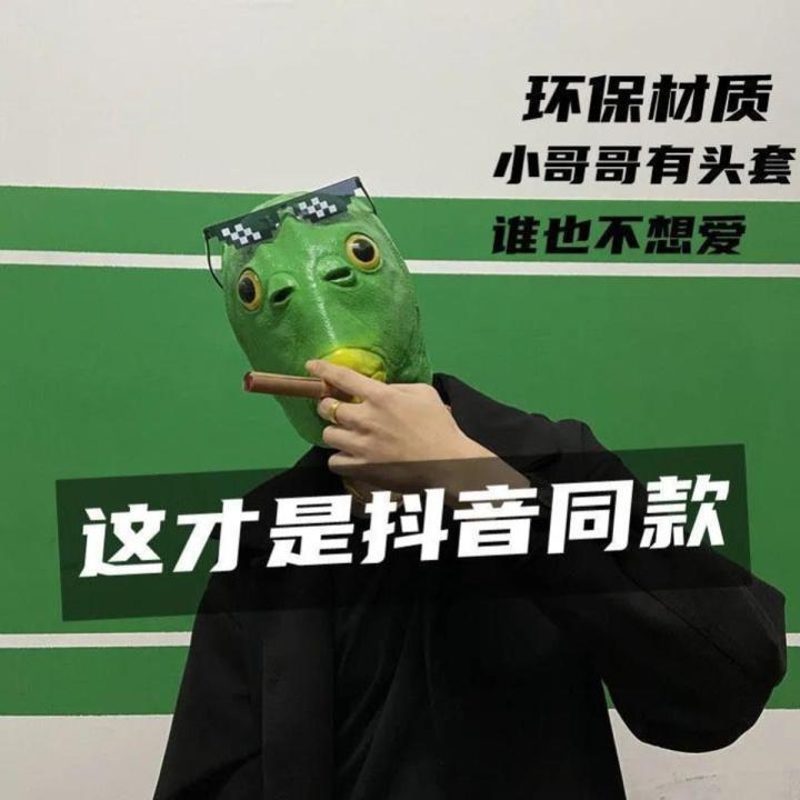 Green Head Fish Head Cover Sand Carving Fish Head Monster Boy Funny ...