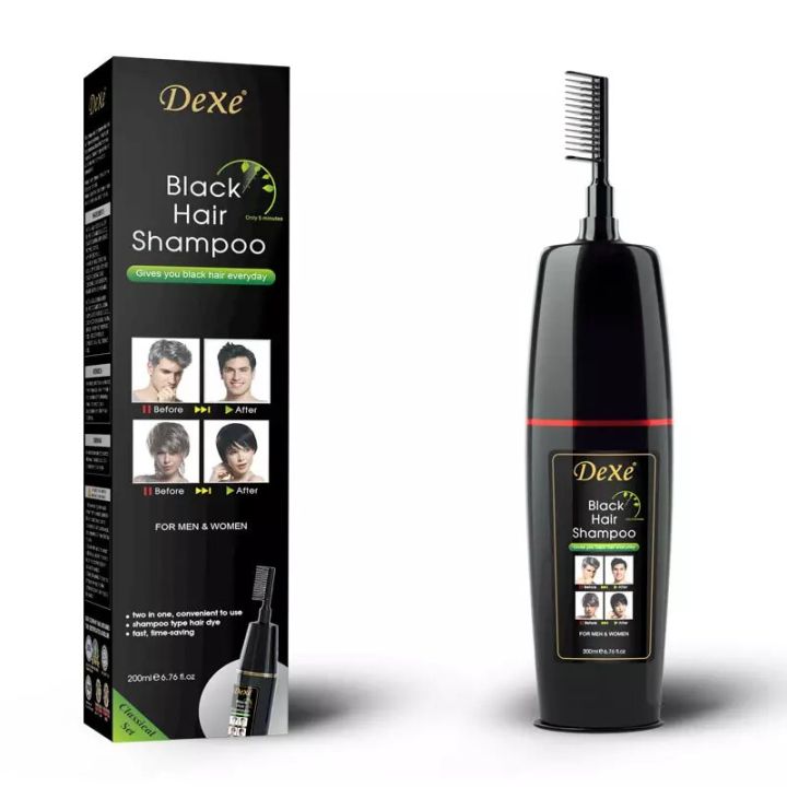 Dexe Hair Color Black Shampoo With Ammonia free And Herbal Ingredient ...